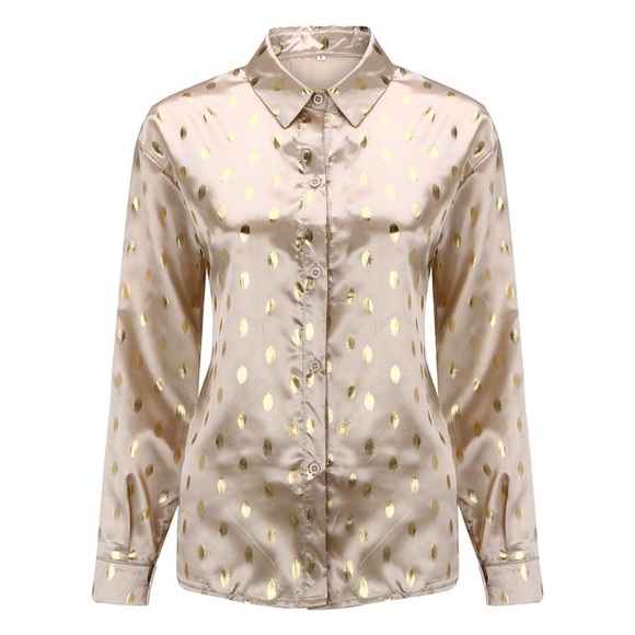 LaLa Factory | Tops | Lala Factory Long Sleeve Champagne And Gold ...